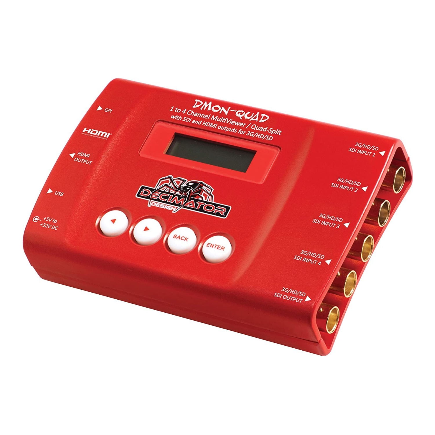 Decimator DMON-Quad 4-Channel 3G/HD/SD-SDI Quad Split Multiviewer ...