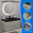 Dextrus 36 Inch Single Sink Wall Mounted Bathroom Vanity with Drain ...