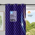 Blue and Black Checkered Pattern Blackout Curtains,Triple Weaved Fabric ...