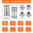 Qissep Salt and Pepper Shakers Set, Stainless Steel Glass, Adjustable ...