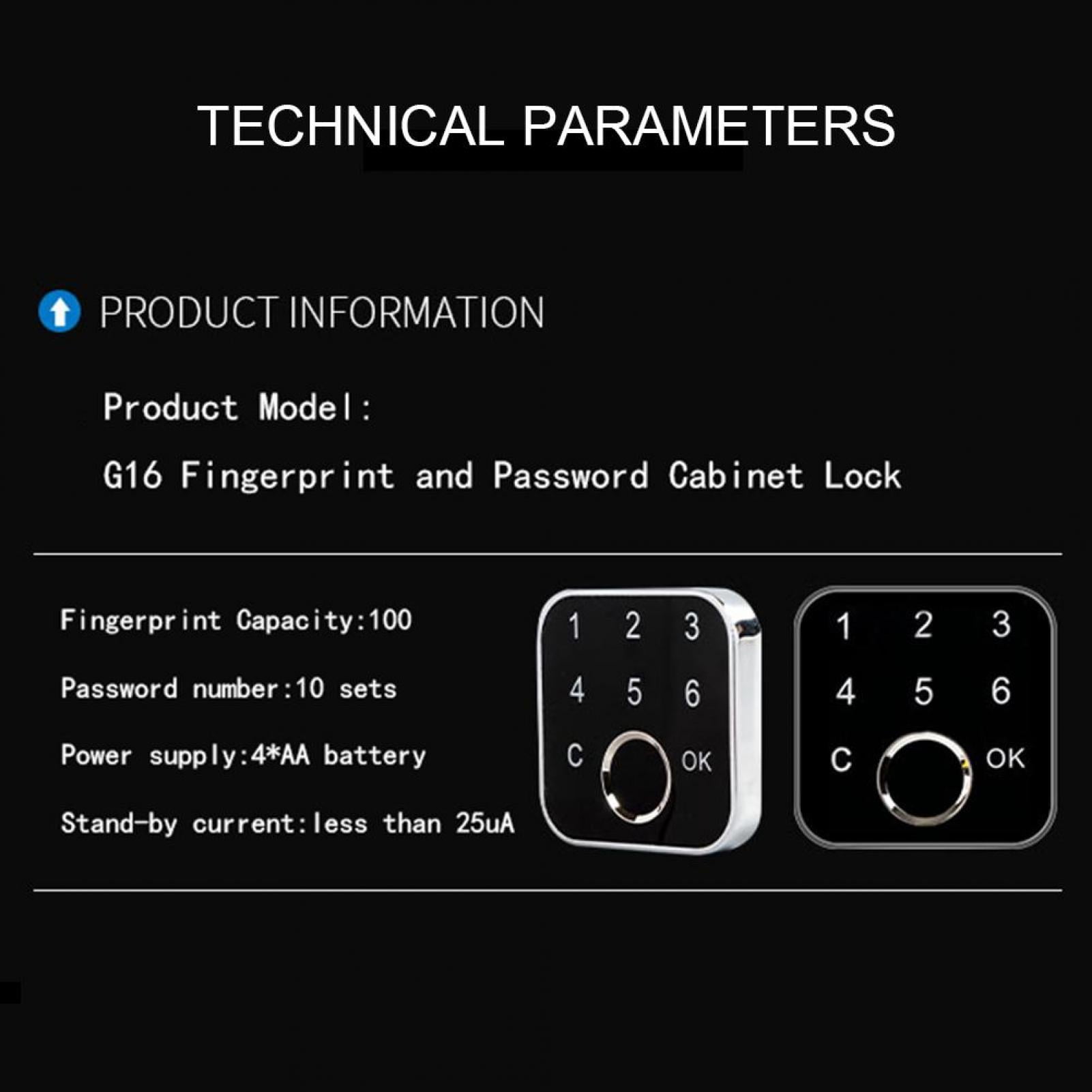 Cerradura de caja de huellas dactilares, Cerradura sin llave de contrase?a de huella digital ...