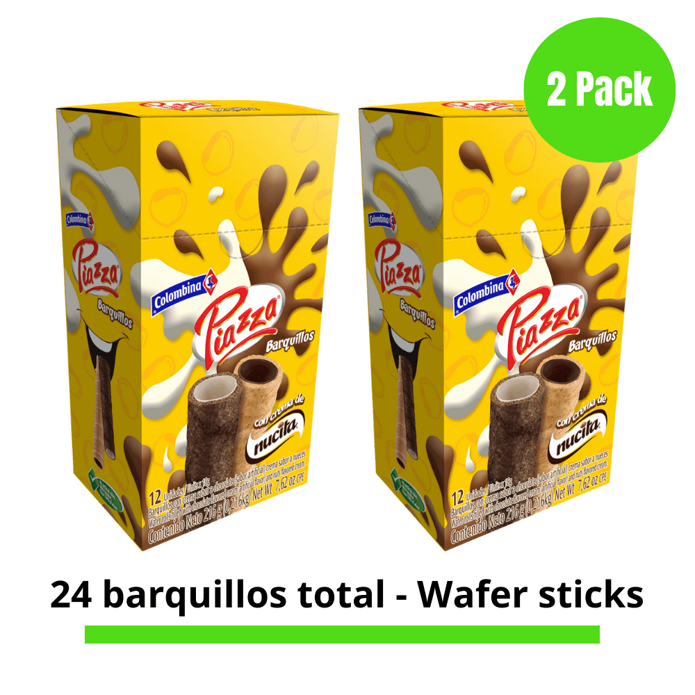 Barquillos Wafer Sticks with Nucita Cream (Pack of 2) Creamy sweet ...