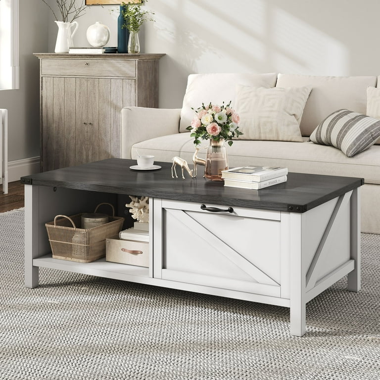 Black and white farmhouse coffee table store