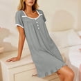 CHUMUD Nightgowns for Women Square Neck Lace Trim Nightgown, Short ...