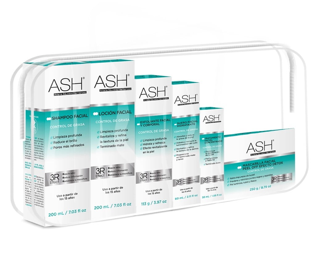 Kit ASH Natural Tratamiento Facial ASH NATURAL Control grasa en 6 Pasos ...