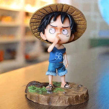 Luffy Childhoo Sand Sculpture Picking Nose Figure 16cm/6.3inch Pvc ...