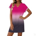 Enjoytime Womens Summer Dresses 2026 Gradation Round Neck Short Sleeve ...