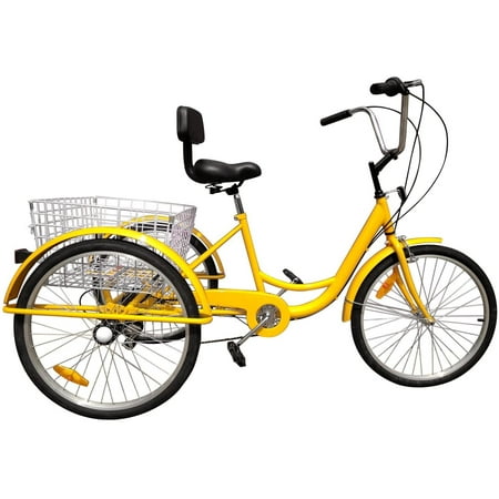 Ridgeyard 7 Speed 24 Inch 3 Wheel Adult Tricycle Bike Cycling Pedal ...