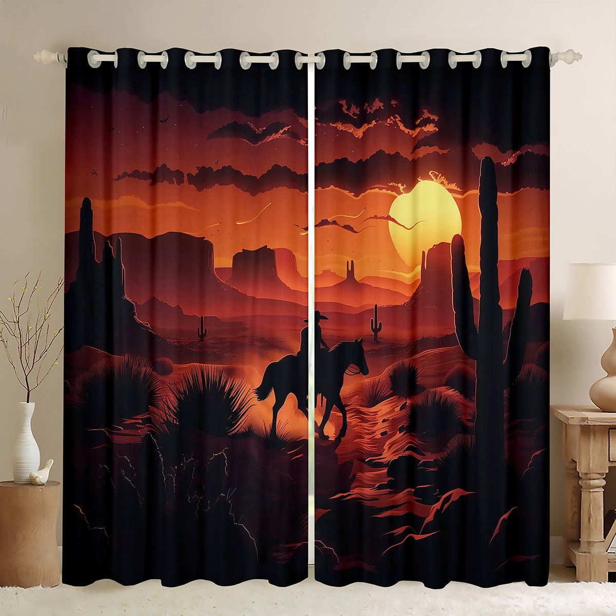 Click here for Erosebridal Western Cowboys Curtains For Living Ro... prices