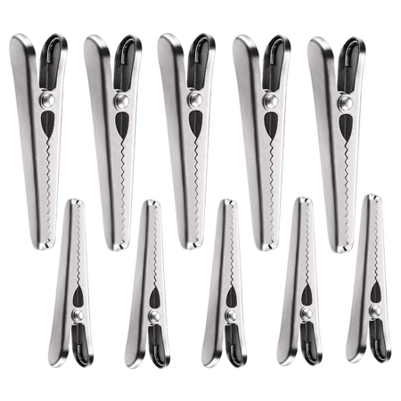 TILIYHELLO 10 Pieces Bag Clips, Food Bag Clips, Stainless Steel Bag ...