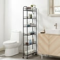 6 Tier Slim Rolling Storage Cart with Wheels, Holaki Mobile Shelving ...