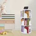 Miumaeov 3 Tier 360° Rotating Bookshelf Stackable Book Shelves Floor ...