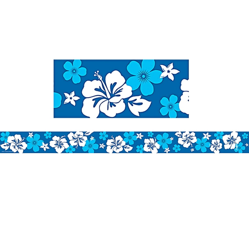 BLUE HIBISCUS STRAIGHT BORDER TRIM - Walmart.com