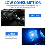 3x Mini Blue LED USB Car Interior Light Neon Atmosphere Ambient Lamp ...