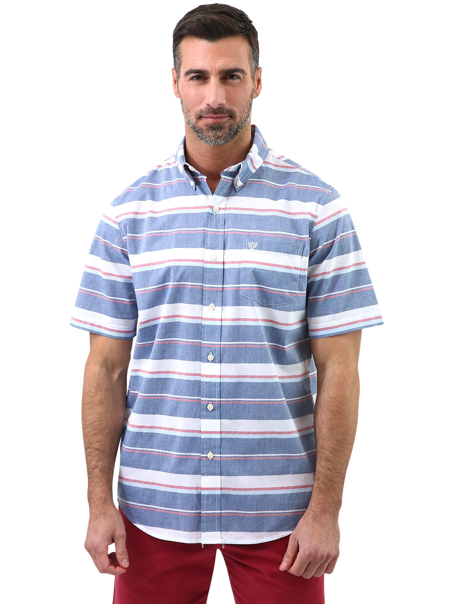 Chaps Men's Short Sleeve Stretch Woven Shirt, Sizes XS-4XB - Walmart.com
