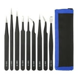 Precision Anti-Static Stainless Steel 9 in 1 Tweezers Kit Set For Electronics/Jewelry-Making ...