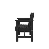 SERWALL Outdoor Bench for 2, Weather-Resistant HDPE, Aluminum ...