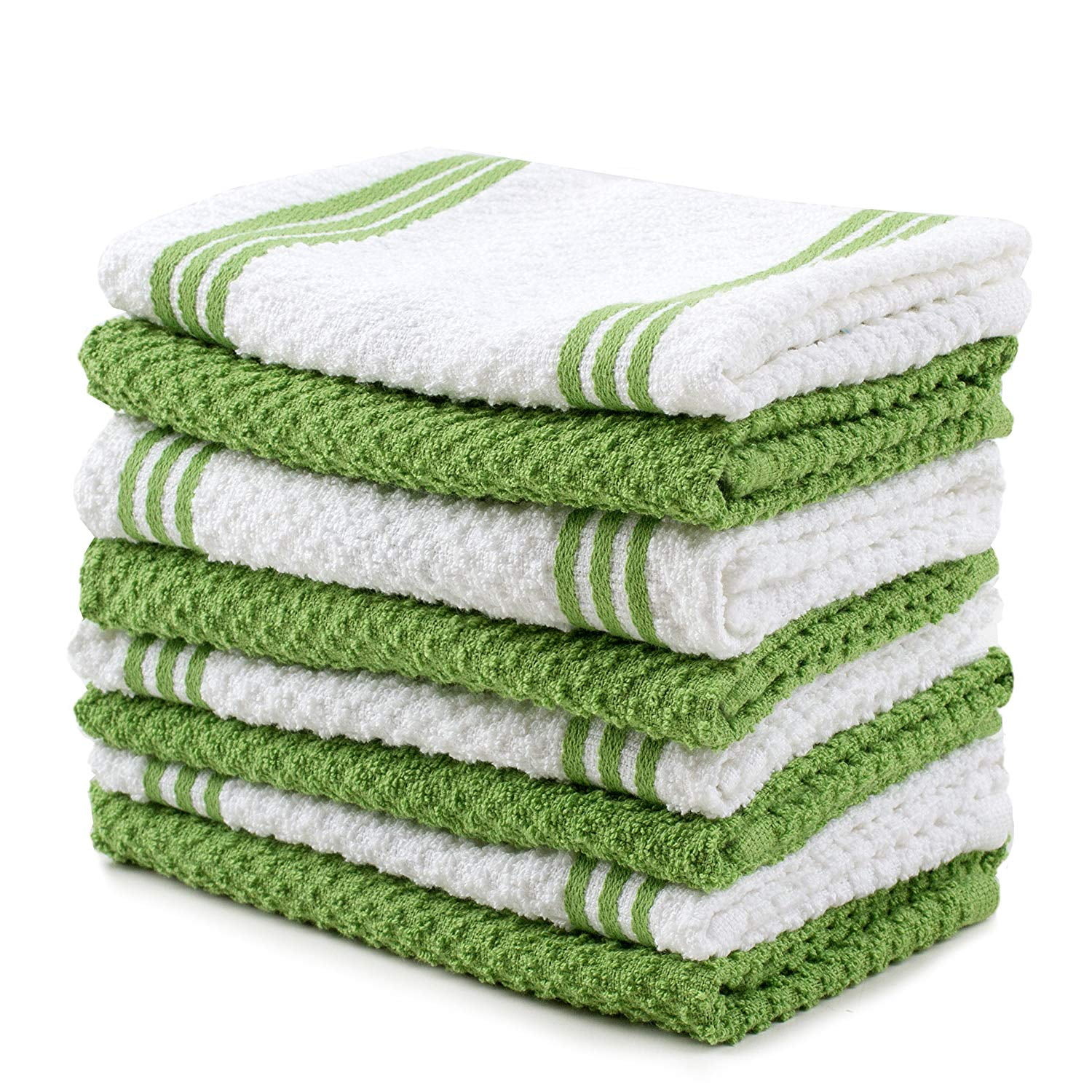 Sticky Toffee, 8 Pack, Cotton Terry Kitchen Dishcloth, Green - Walmart.com