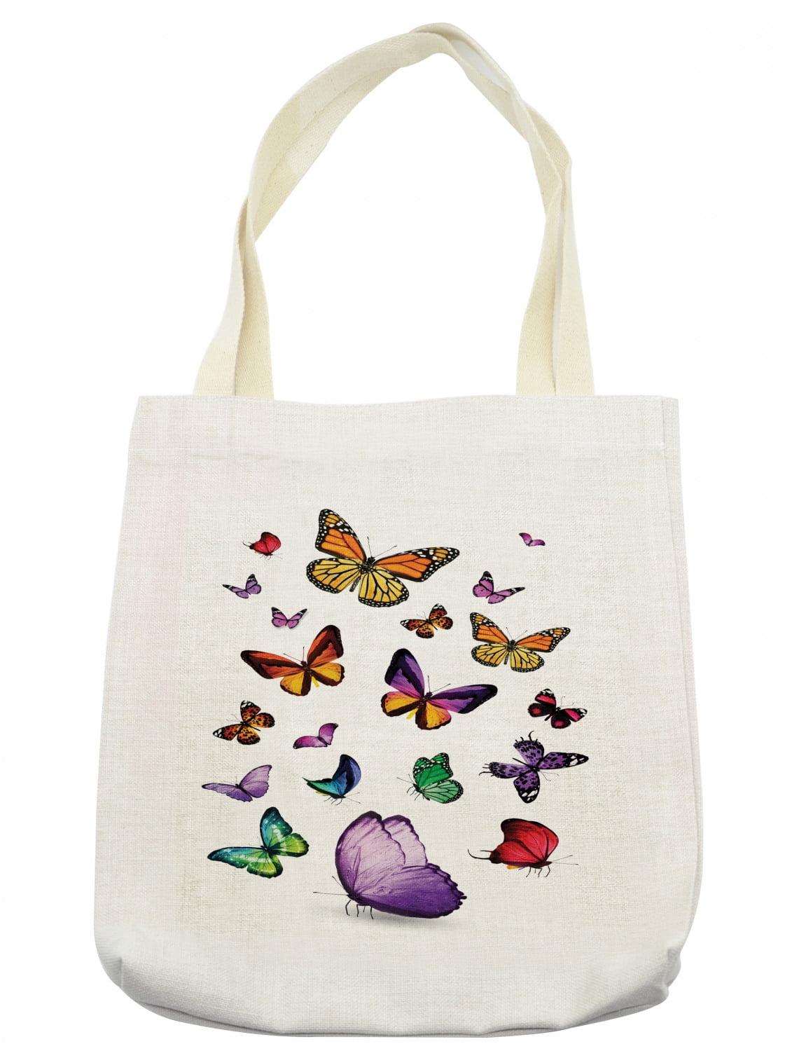 Butterfly Tote Bag, Arrangement of Different Colored Flying Butterflies ...