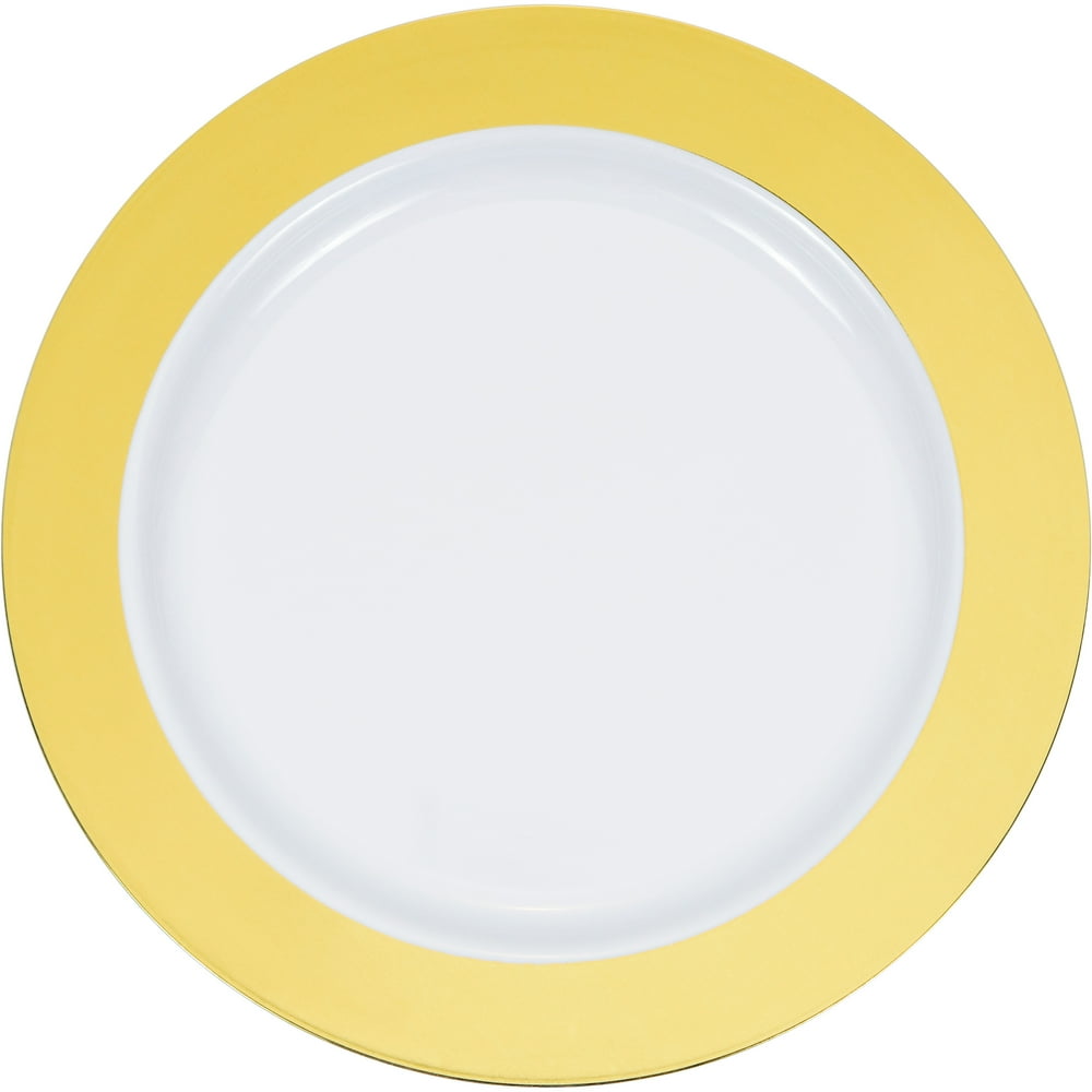 Gold Rim Plastic Dinner Plates, 30 Count - Walmart.com - Walmart.com