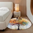 Abstract Art Tree Round Rug 3ft Washable Circle Entryway Rugs Non Slip ...