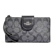 Coach C0082 Medium Corner Zip Wallet in Signature Coated Canvas, Khaki ...