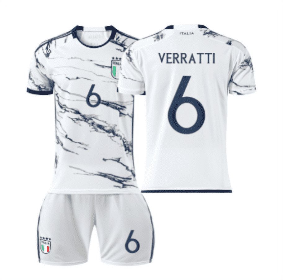 Boys Girls football Jersey suit Italy away No.6 VERRATTI No.14 CHIESA ...