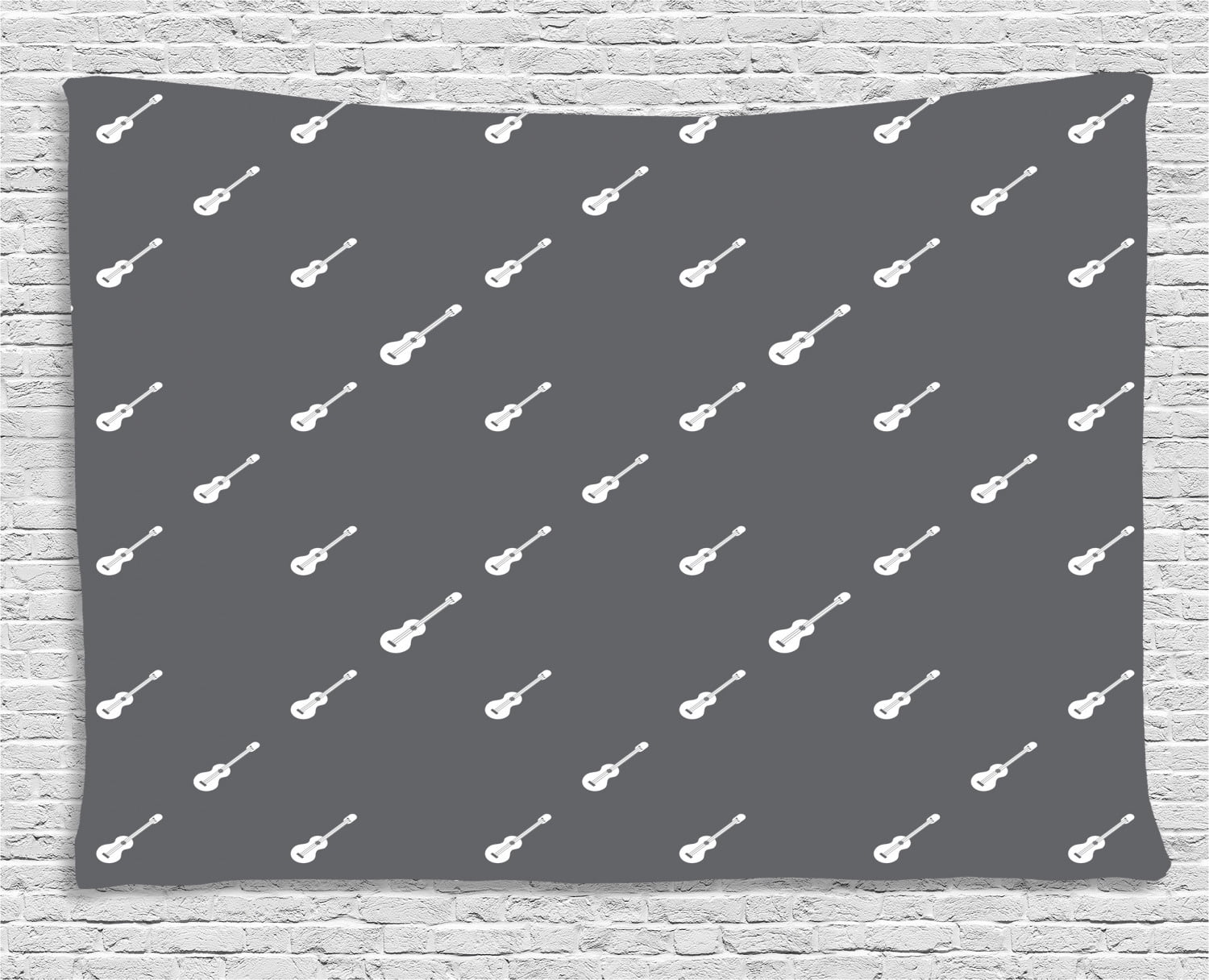 Classic Rock Tapestry, Diagonally Aligned Four String Guitars Music ...