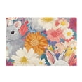 BZSMCE Gray Flower Rabbit Pattern Pattern 2-Piece Non-Slip Absorbent ...