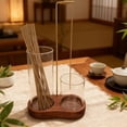 AOOOWER Detachable Glass Cup Wood Incenses Stick Holder Set for Clean ...