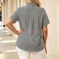Ashirexll Tops for Women Trendy Stand Collar Striped Button Summer Plus ...