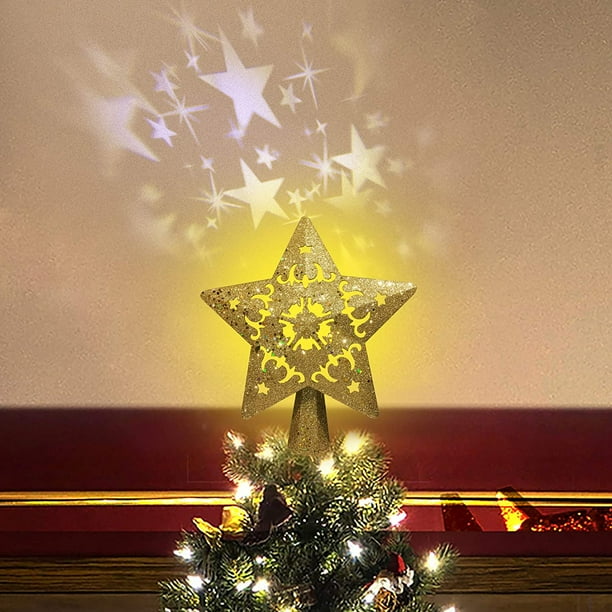 Christmas Tree Topper Lighted Rotating Star Christmas Tree Topper ...