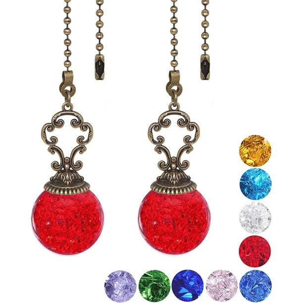 Vintage 2PCS Red Ceiling Fan Pull Chain Pull Chain Light Fixture ...