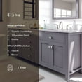 Totti Artemis 72 Inch Grey Transitional Double Sink Bathroom Vanity ...