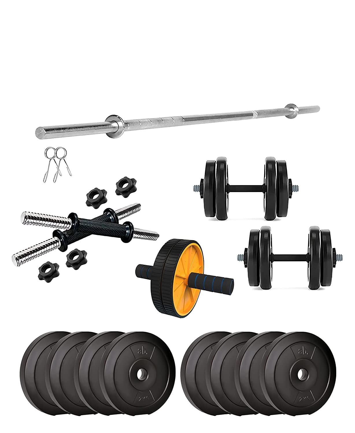 anythingbasic. PVC 16 Kg Home Gym Set with One 4 Ft Plan and One Pair ...