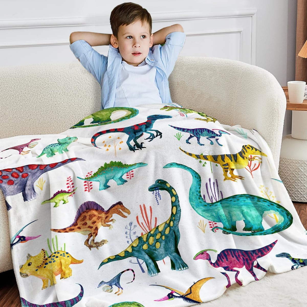 Click here for Zhitrades Dinosaur Blanket For Boys Soft Fleece Ki... prices