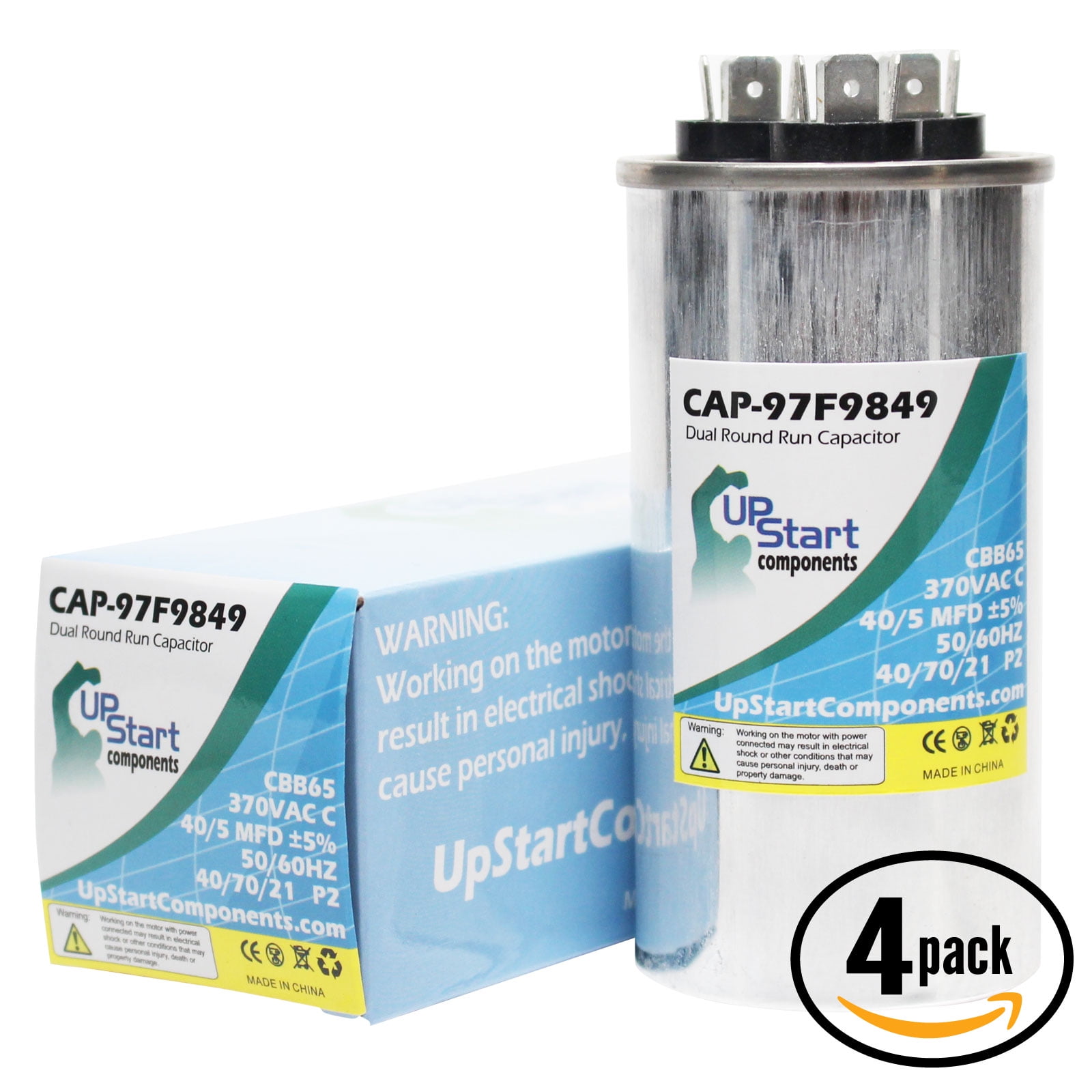 Click here for 4-Pack 40/5 Mfd 370 Volt Dual Round Run Capacitor... prices