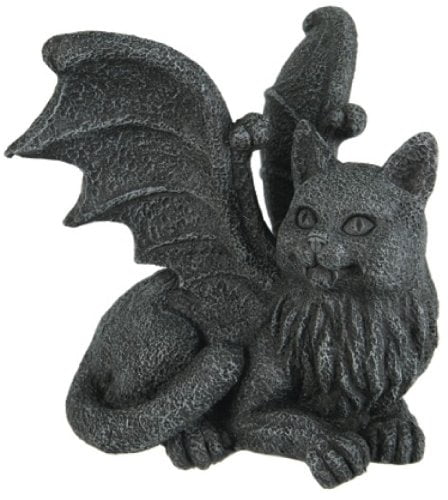 OVERSEER WINGED CAT GARGOYLE PC MONITOR TOPPER STATUE SHELF SITTER ...