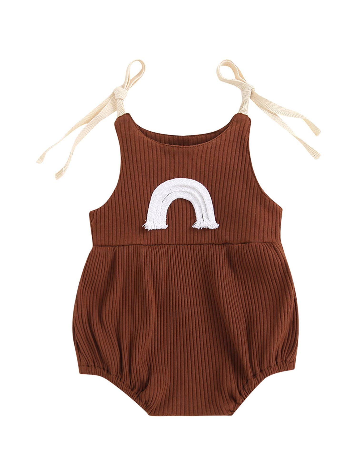 jaweiw Baby Girls Summer Romper, Rainbow Patterns U-Neck Sleeveless ...