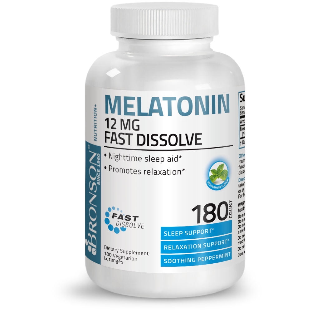 Melatonin 12mg Fast Acting Tablets With Vitamin B6 Night Time Sleep