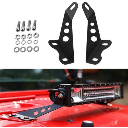 ALAVENTE Hood Light Bar Brackets Mount Kit for Jeep Wrangler JK (2DR ...