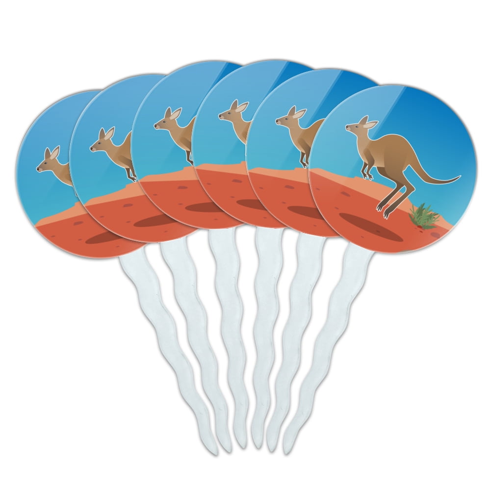 Kangaroo Hopping in the Australian Outback Cupcake Picks Toppers ...