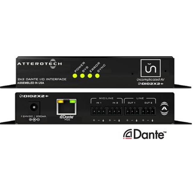 Attero Tech ATEC-UNDIO2X2-C 2x2 Mic & Line Input & Output Dante ...