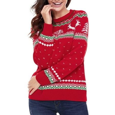 Jinsinto Chandail de Noël Laid Femmes Arbre de Noël Renne Pull Pull, XL ...