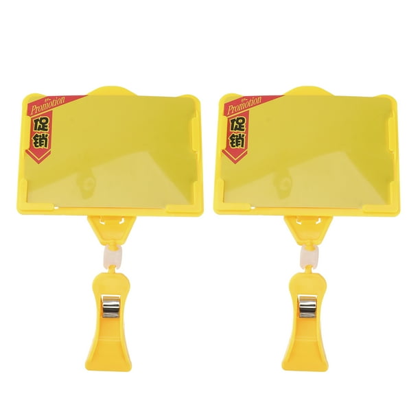 2 Pcs Erasable Price Tag Display Holder Supermarket Price Label Tag ...