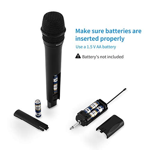 Buy Moukey Wireless Microphone Dynamic Handheld Mic, VHF Singing ...