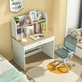 Costway Kids Wooden Study Desk Children Writing Table with Hutch ...
