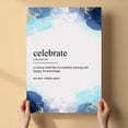 Celebrate Definition Dictionary Style Wall Art – Blue Abstract Modern ...