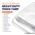 Tarpco Safety 14 Mil Extra Heavy Duty Tarp Camping Tarpaulin Waterproof Cover, White 20' x 20'Ft ...