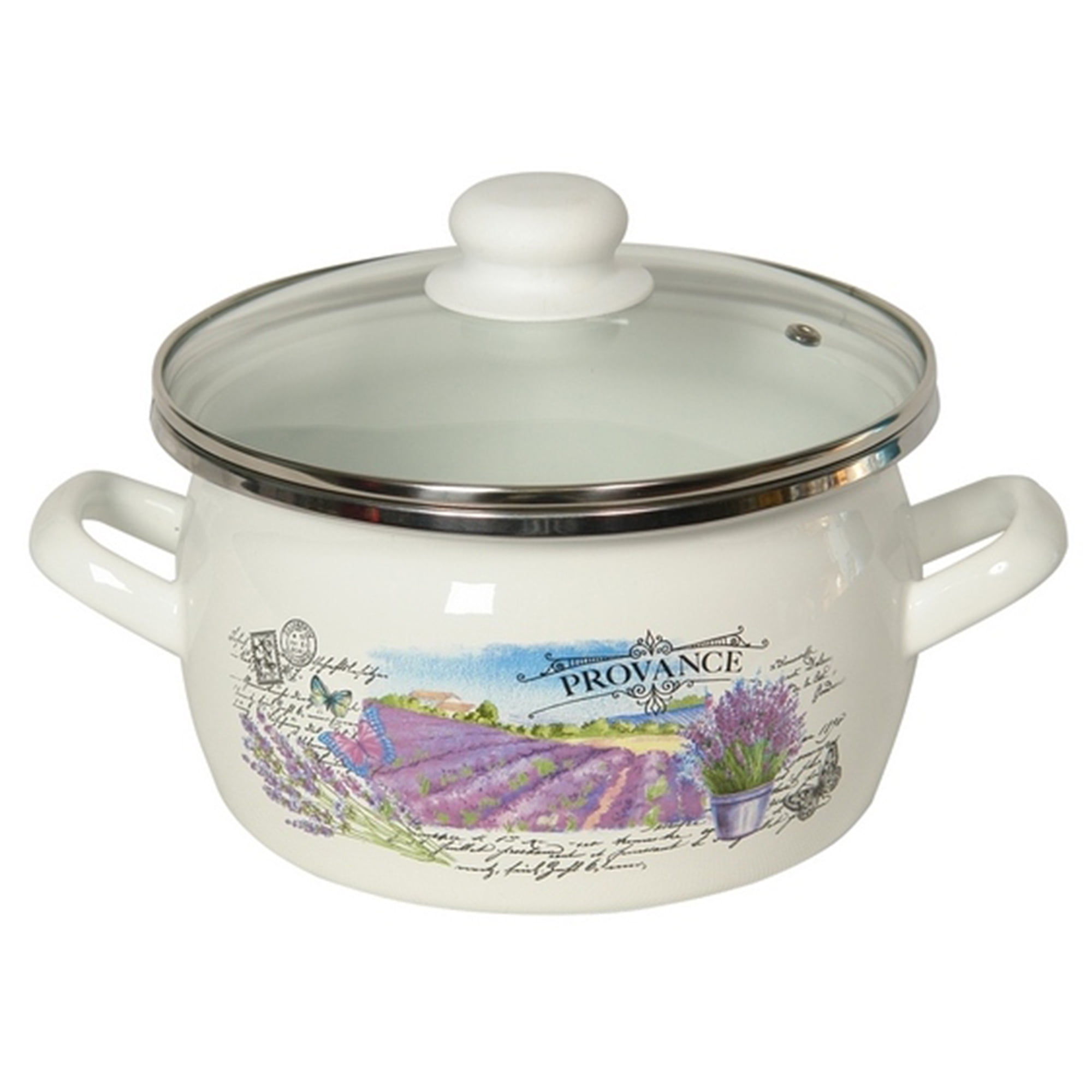 Stylish Enamel Stock Pot Cooking Pot and Glass Lid for Partyware ...